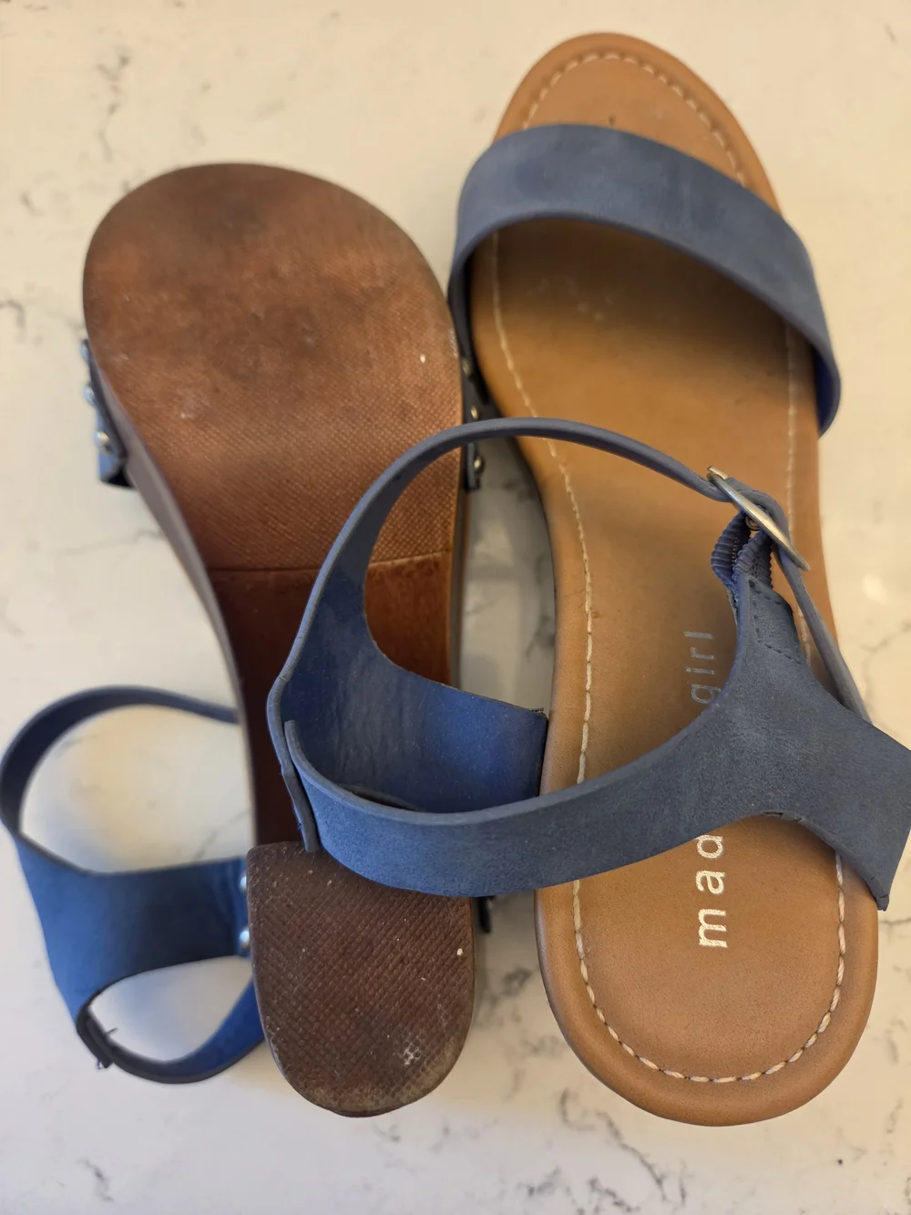 Madden Girl | Shoes | Madden Girl Blue Anklestrap Flat Sandals | Poshmark